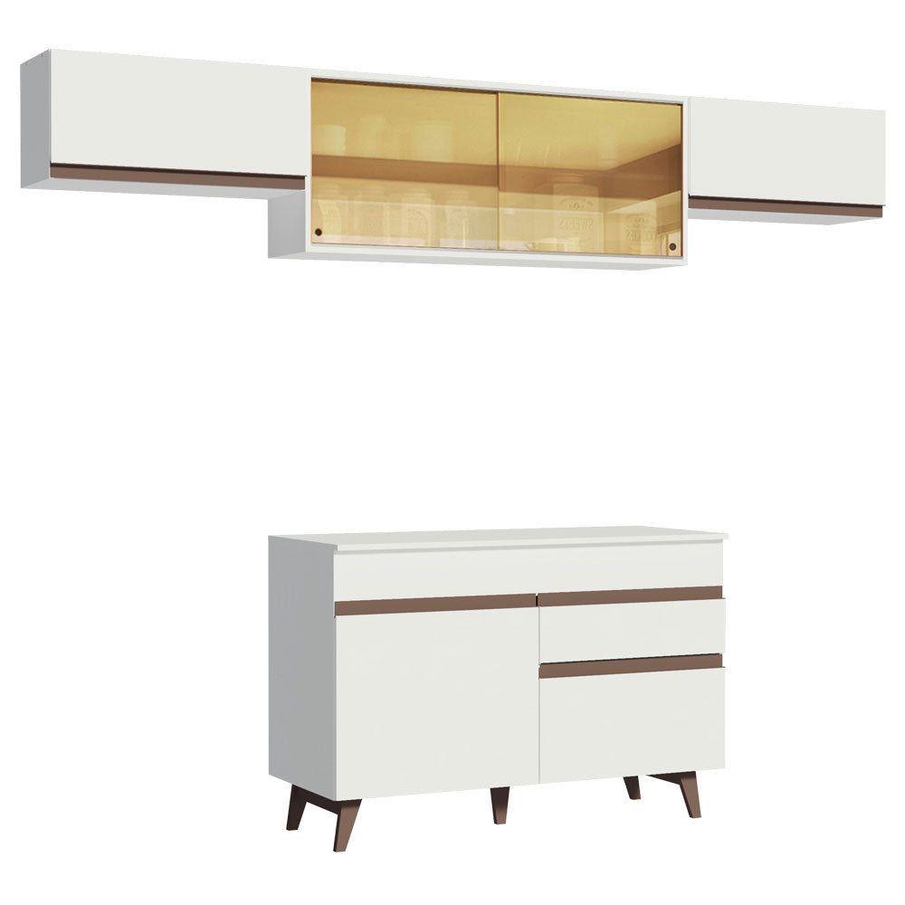 Compact Kitchen Madesa Reims 260003 with Cabinet and Countertop – Whit ...