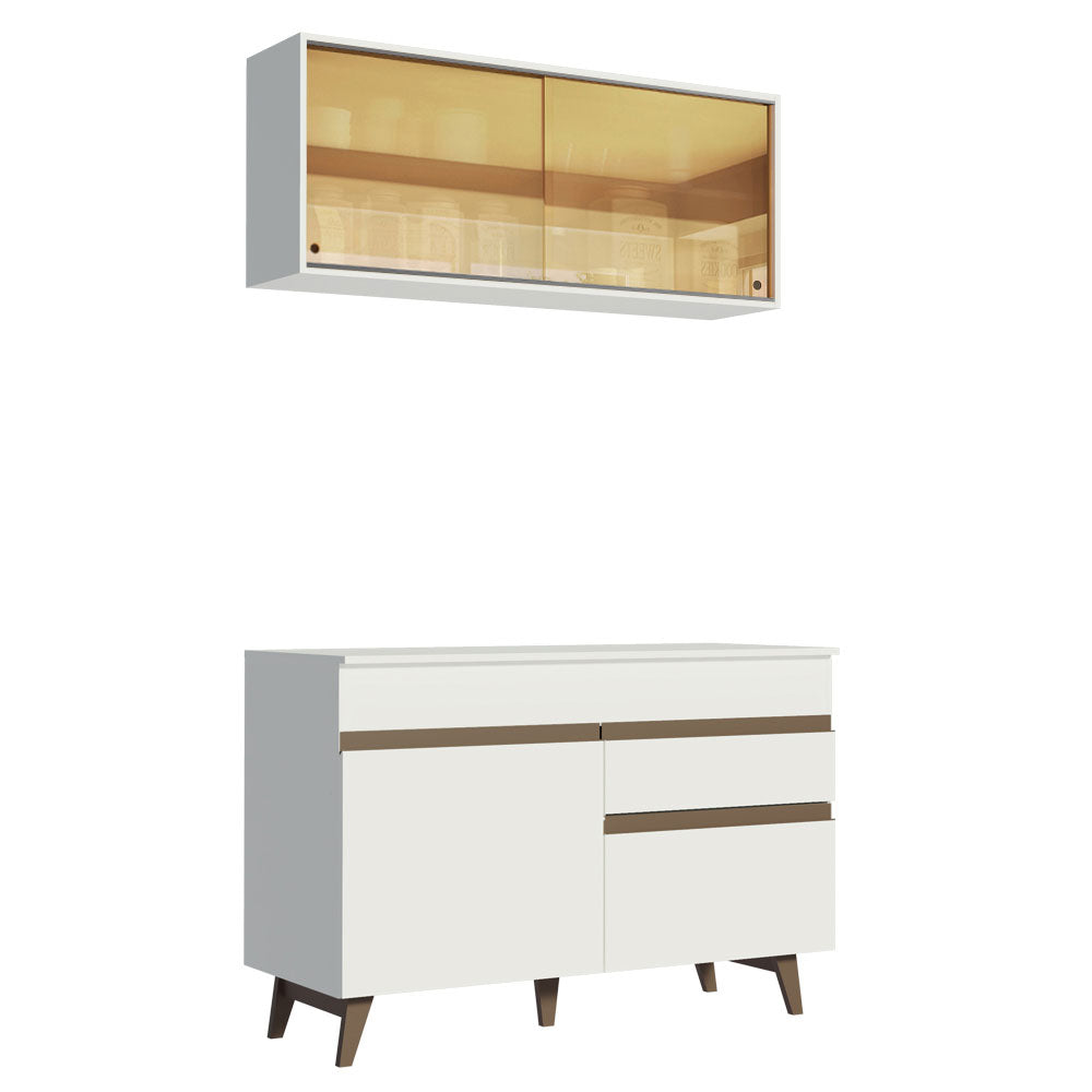 Compact Kitchen Madesa Reims 120001 with Cabinet and Counter – White ...