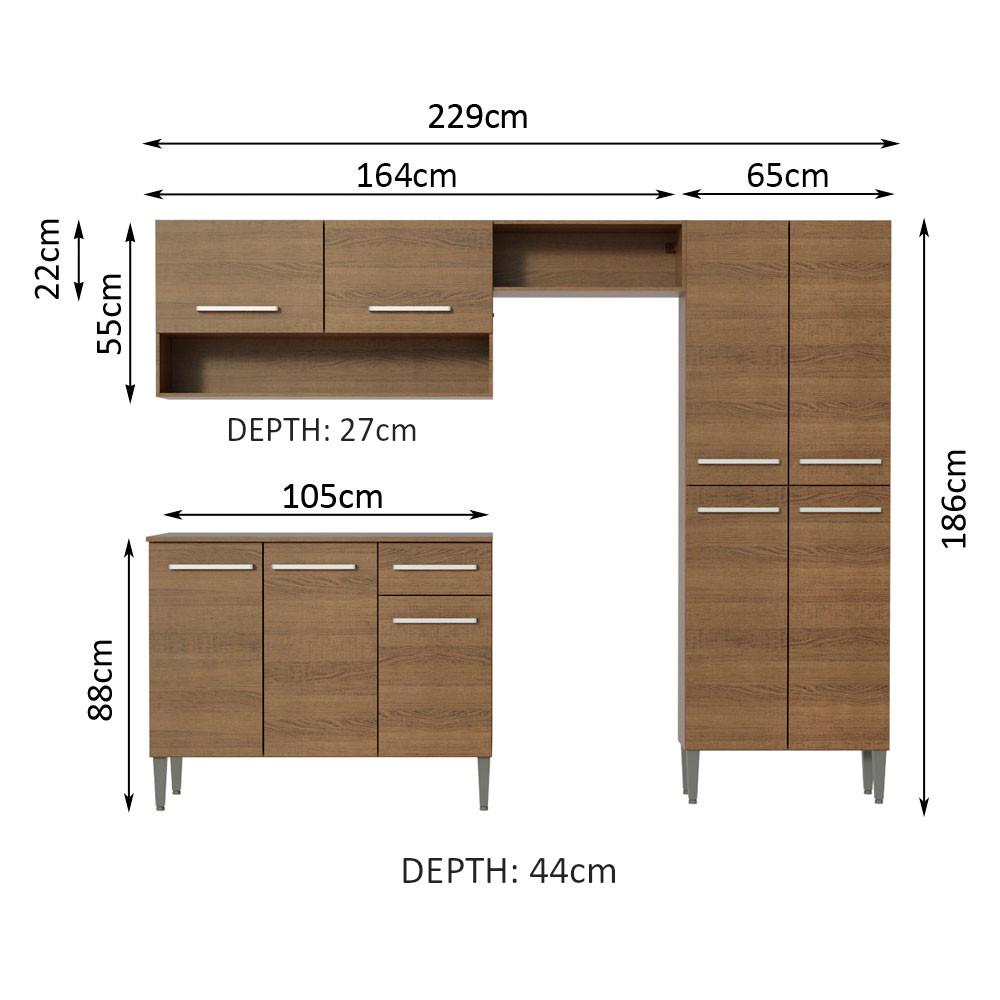 Madesa Full Modular Kitchen Complete Set with Cabinets Ample Storage 2 ...